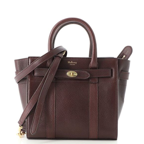 Mulberry | Bags | Mulberry Bayswater Zipped Tote Leather Mini Red ...